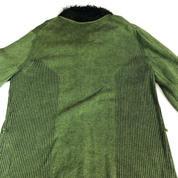 Sigrid Olsen | Sweaters | Sigrid Olsen Fuzzy Green Zip Up Knit Cardigan ...